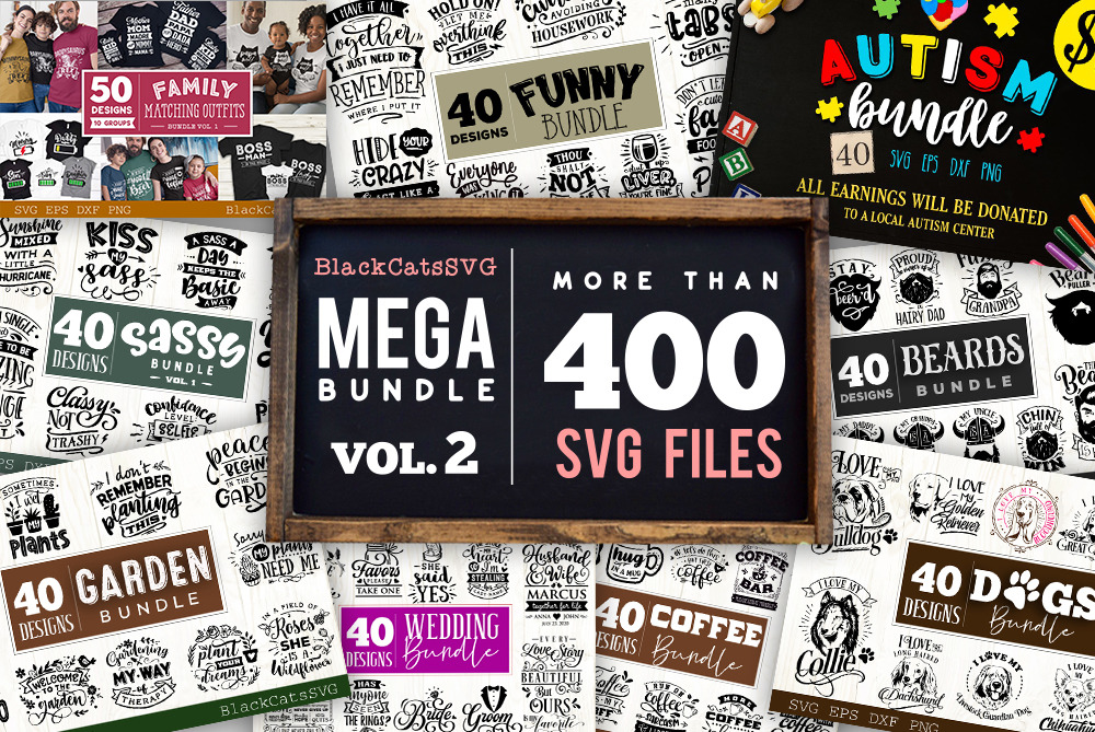 Mega Bundle 400 SVG designs vol 2, an Illustration by BlackCatsMedia