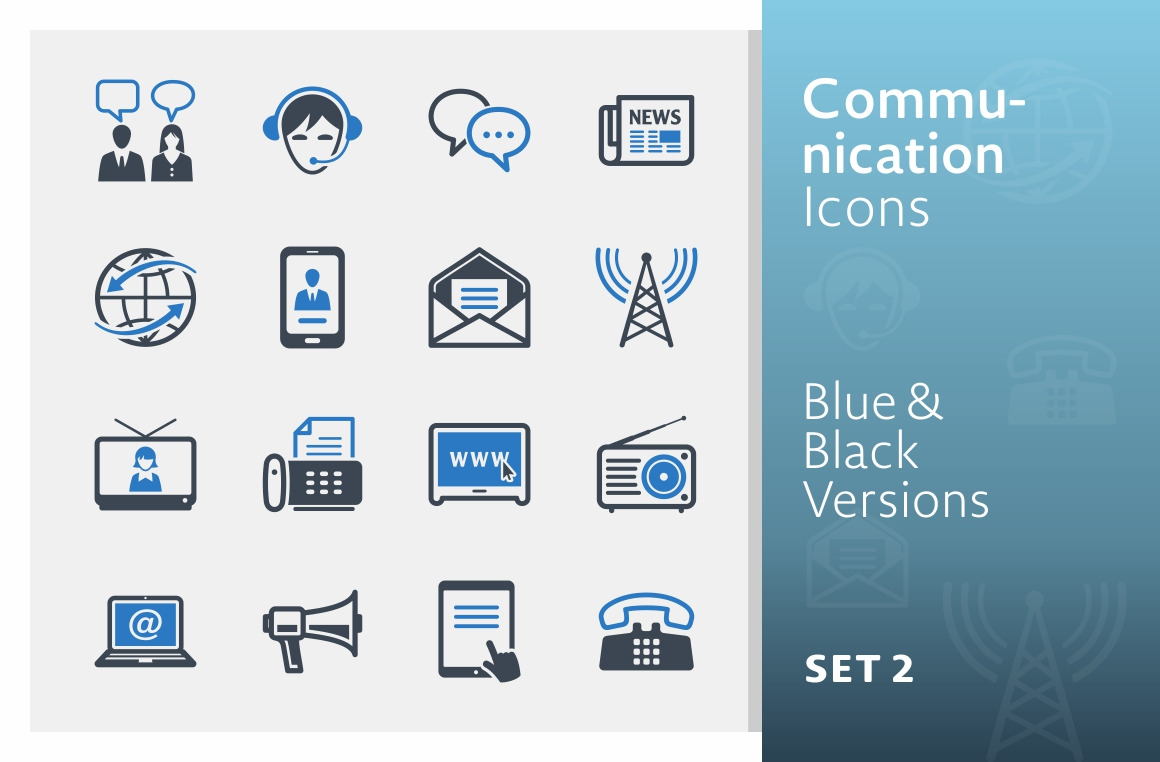Communication Icons Set 2 | Blue, an Icon by introwiz1
