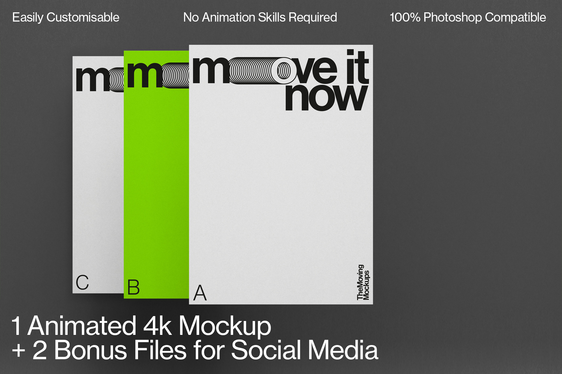 Animated Poster Mockup Triple Slider, a Print Template by TheMovingMockups