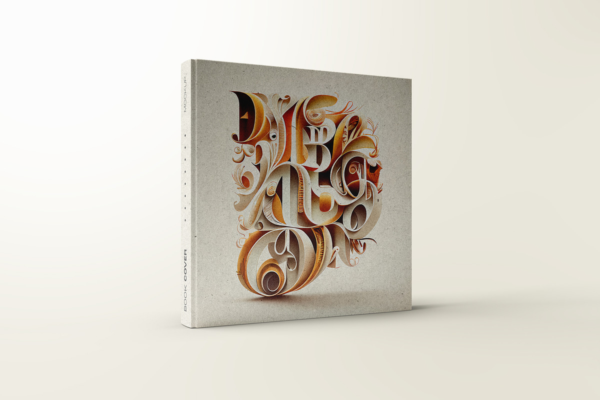 Square Book Cover Mockup Design