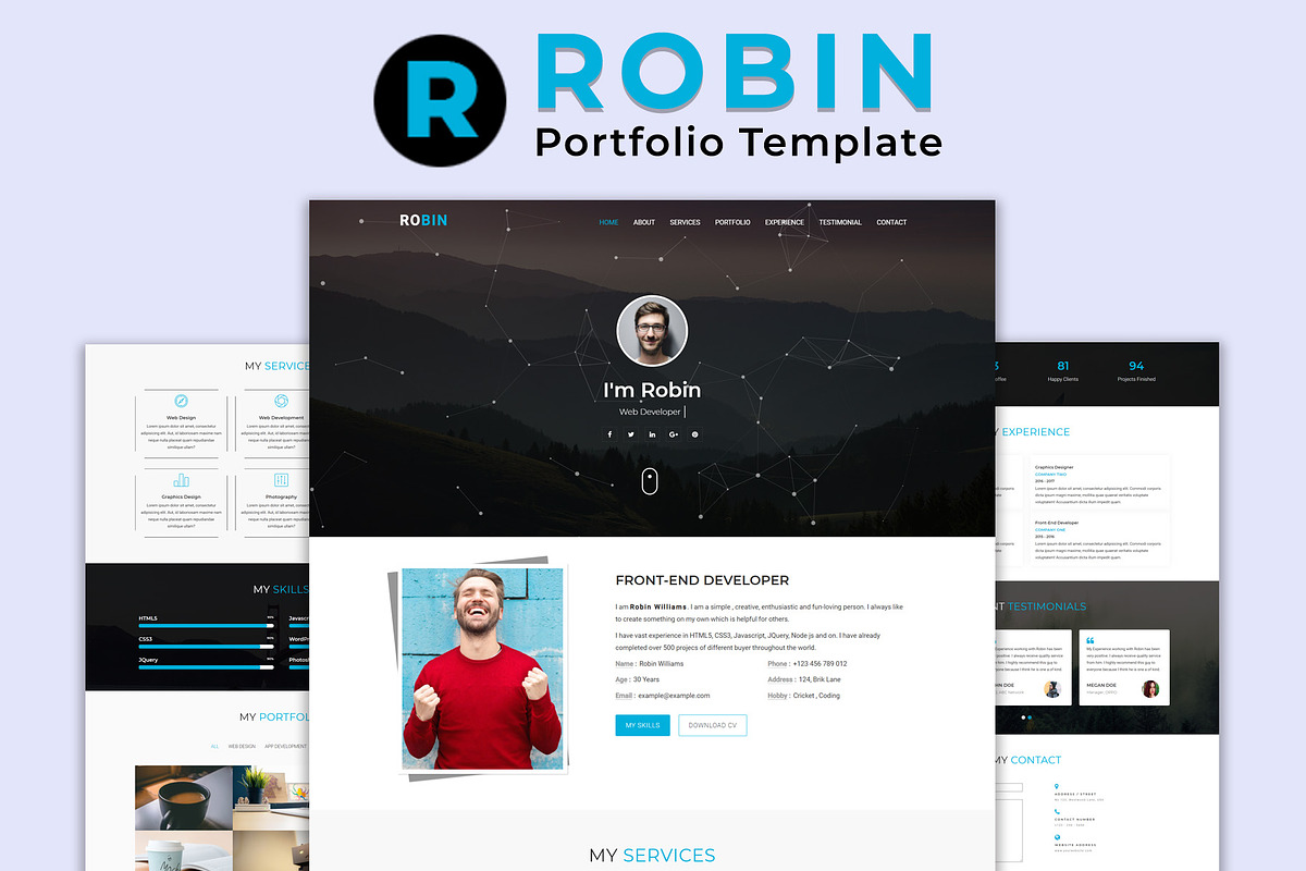 Robin - Portfolio HTML Template, a Bootstrap Template by nandinigraphics