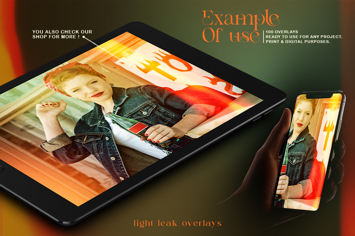 100 Light Leak Lomo Overlays Pack, a Texture Graphic by Cursedesign