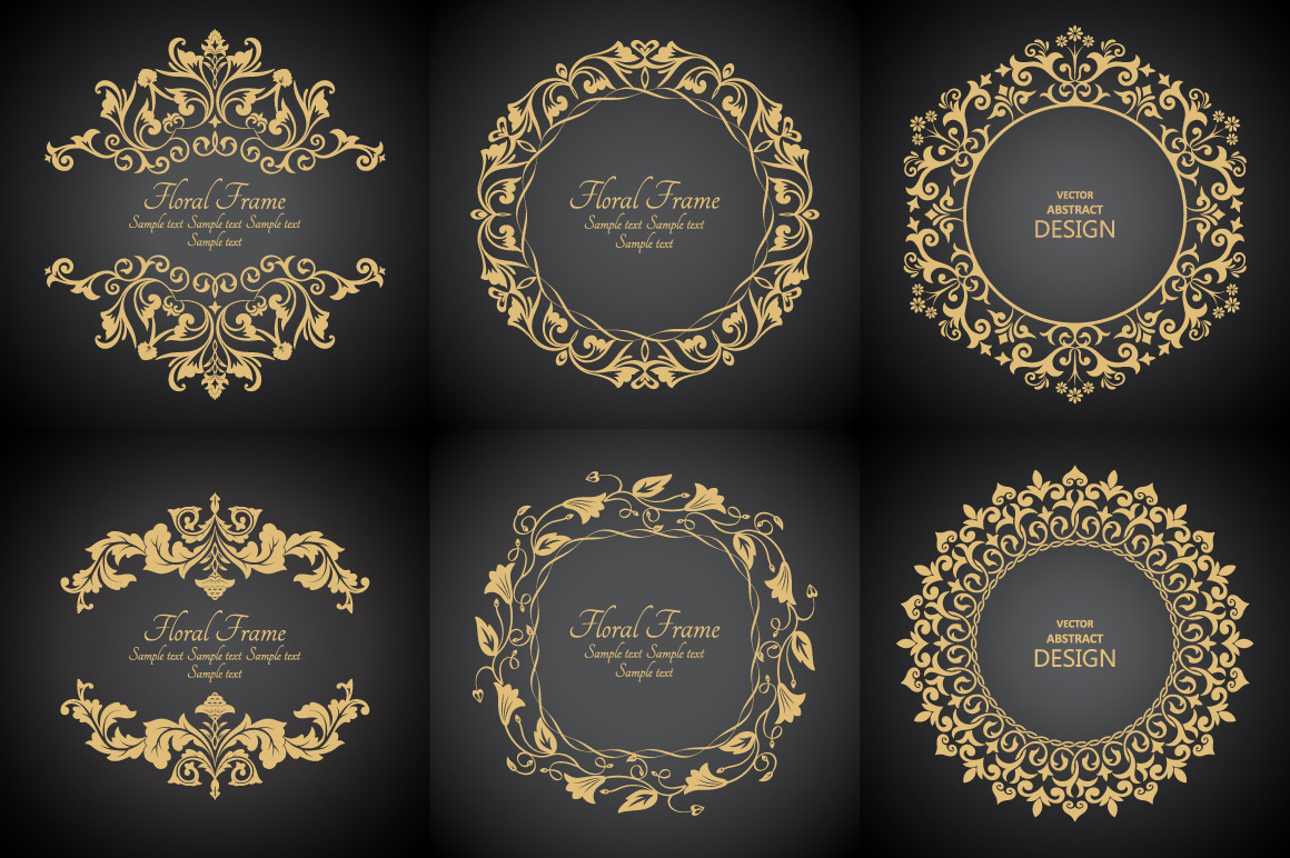 Vector decorative monogram frames, a Decorative Illustration by pattern ...