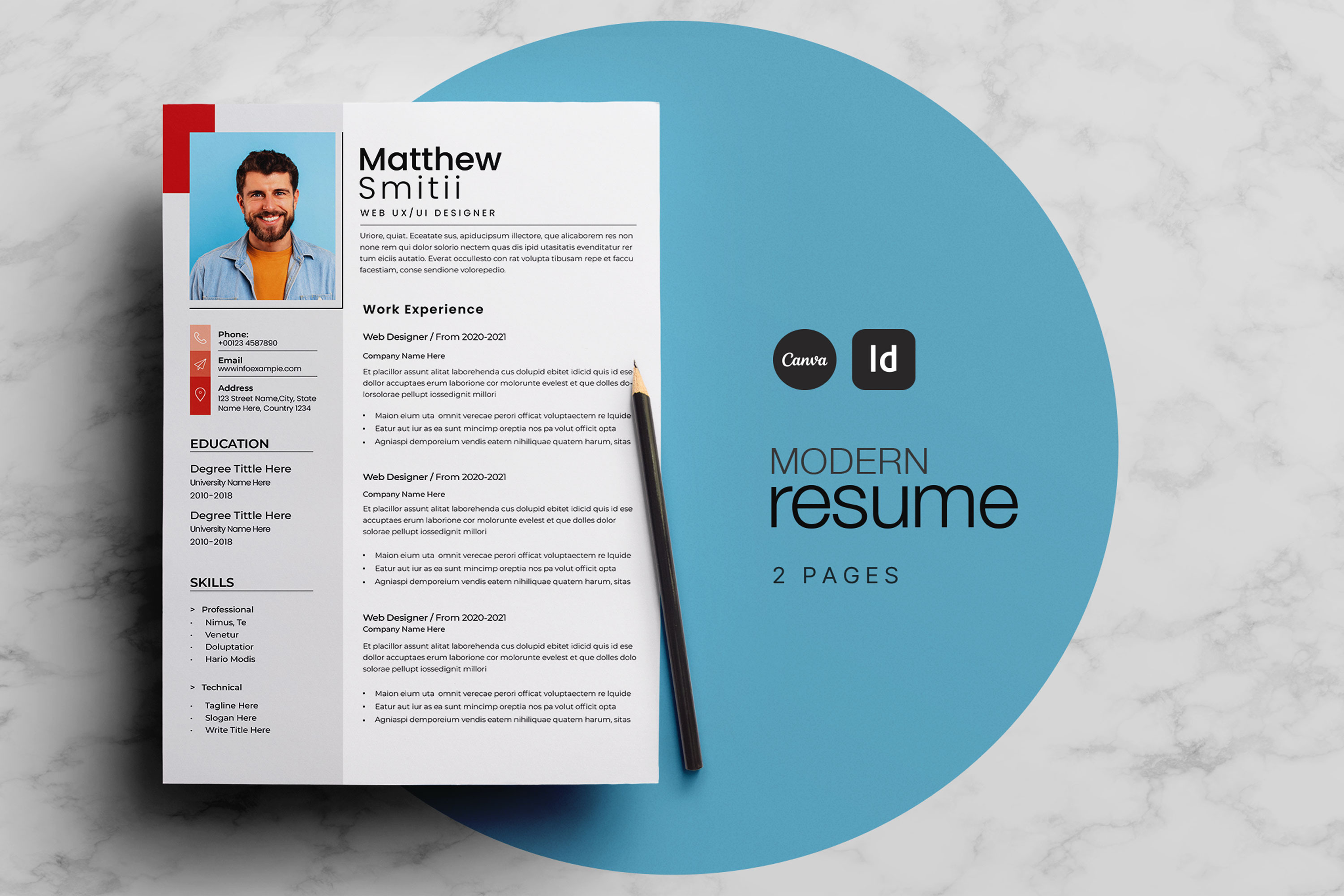 Resume/CV Template, a Resume Template by Creatiya Type