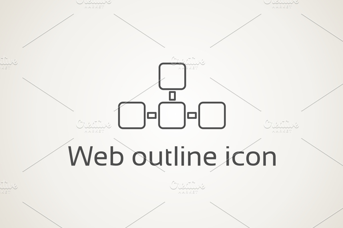 Web outline icon, an Outline Icon by Vector | Creative Market