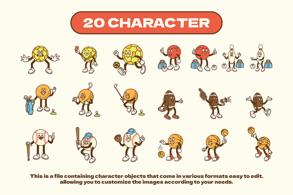 Retro Ball Character
