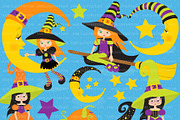 Little Witches Clipart AMB-216, an Illustration by AMBillustrations