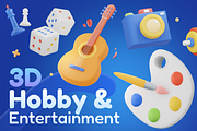 Hobbly - Hobby & Entertain 3D Icon, an Object 3D Model by Illustraly Design