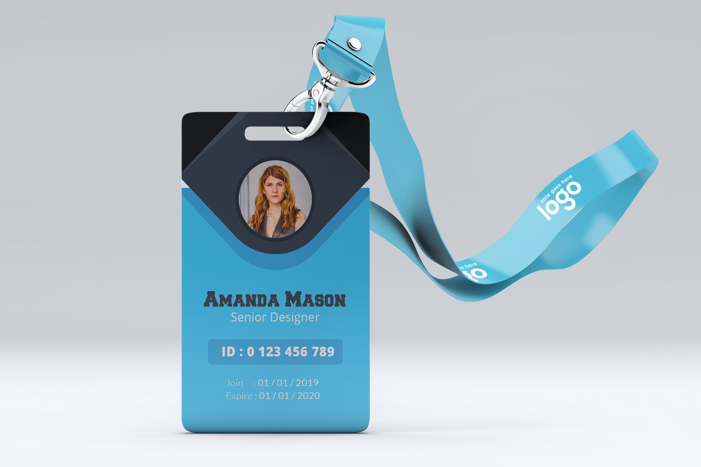 Blue and Black ID Card Design, a Stationery Template by ZAAS