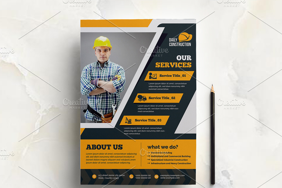 Construction Flyer, a Flyer Template by Cristal Pioneer