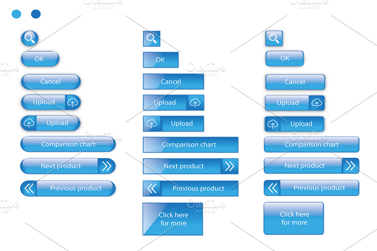 Mega Pack: 260 glossy buttons, an UI Kit Template by DutchDigitalDesign