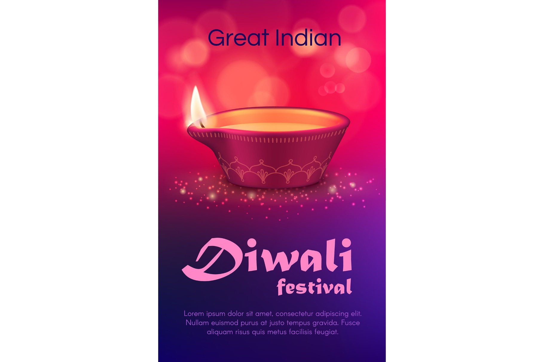 Diwali Indian festival of lights, a Decorative Illustration by Vector ...