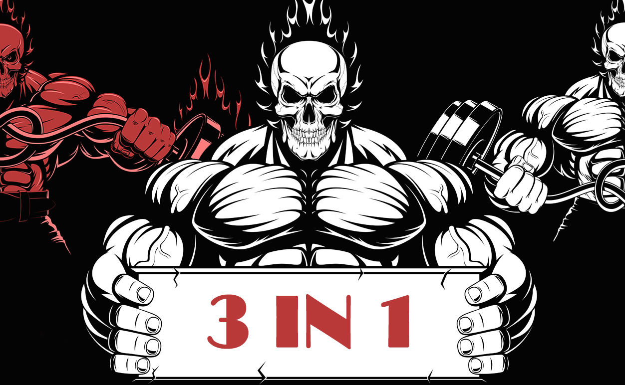 Ghost bodybuilder, a Healthcare Illustration by Mark2000