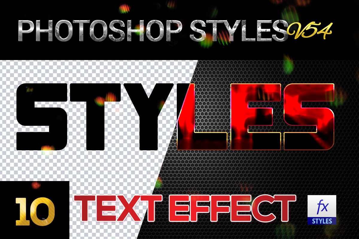 10 creative Photoshop Styles V54, a Layer Style Add-On by DreamColor ...