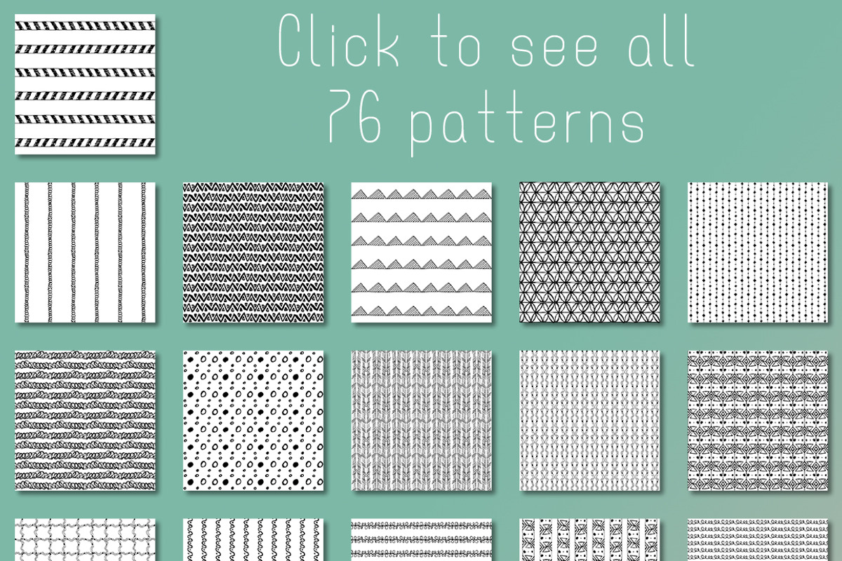 76 Whimsical inky patterns, a Pattern Graphic by SomStock