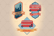 Retro-styled London tour labels (3x), an Illustration by Artefy's ...