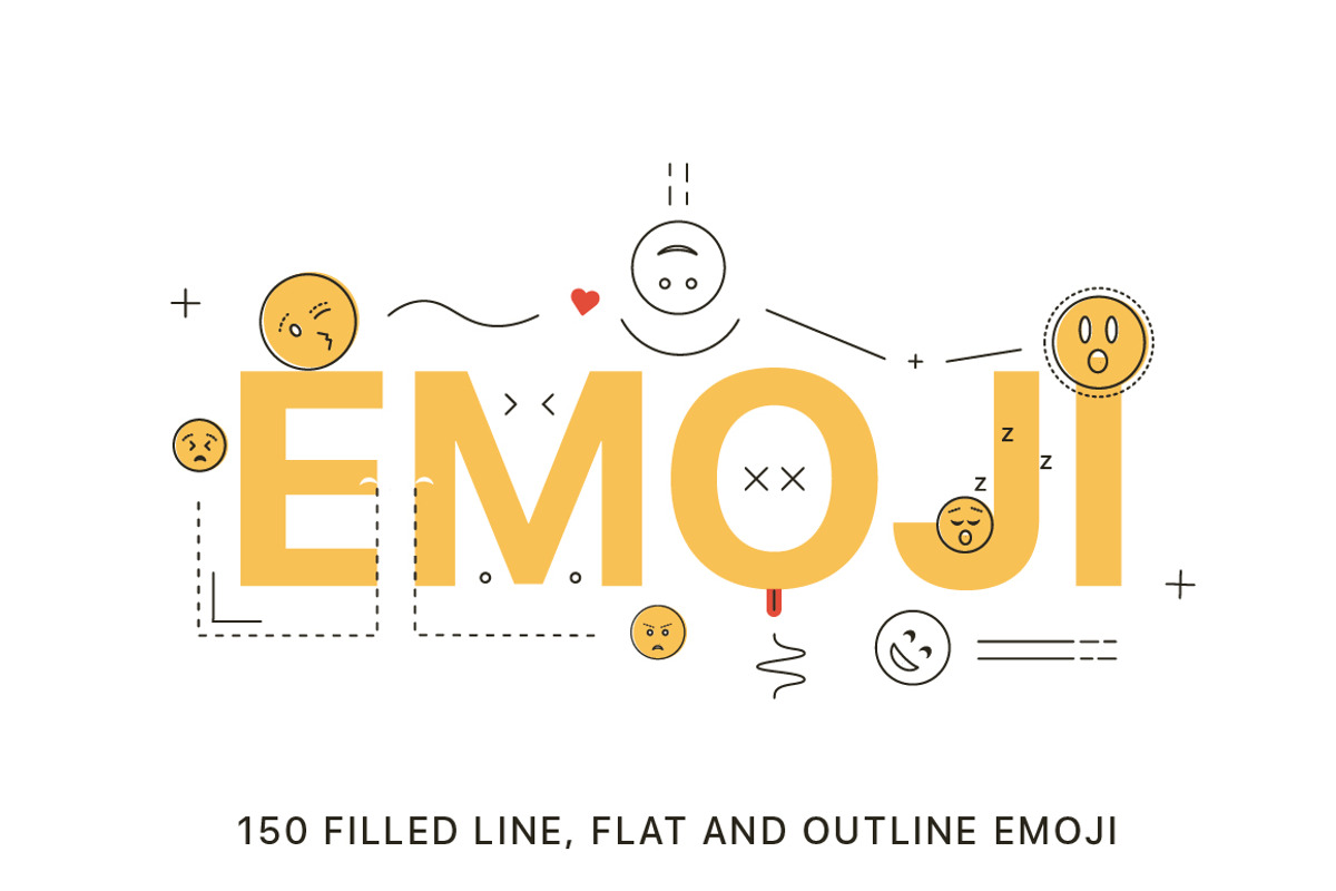 Line emoji, an Outline Icon by denisgorelkin