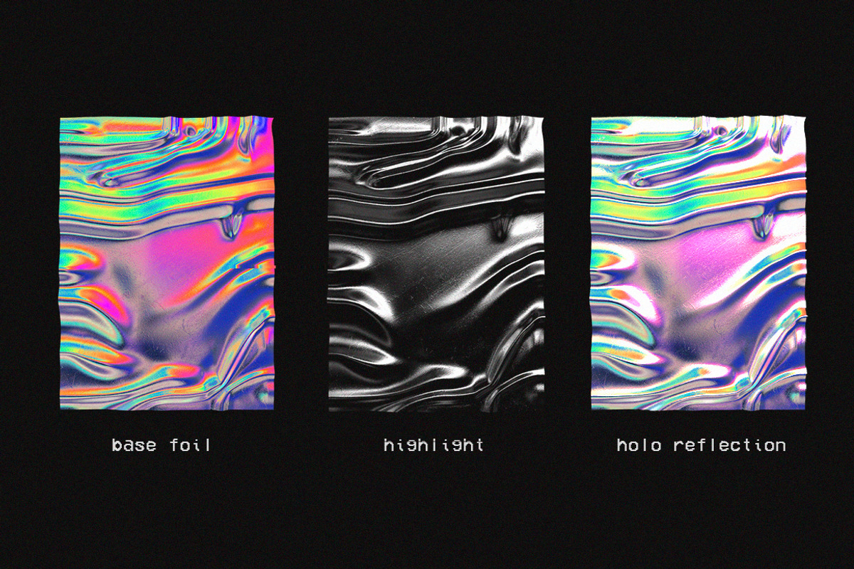 Holographic foil mock-up template, a Product Mockup by Designer Dude