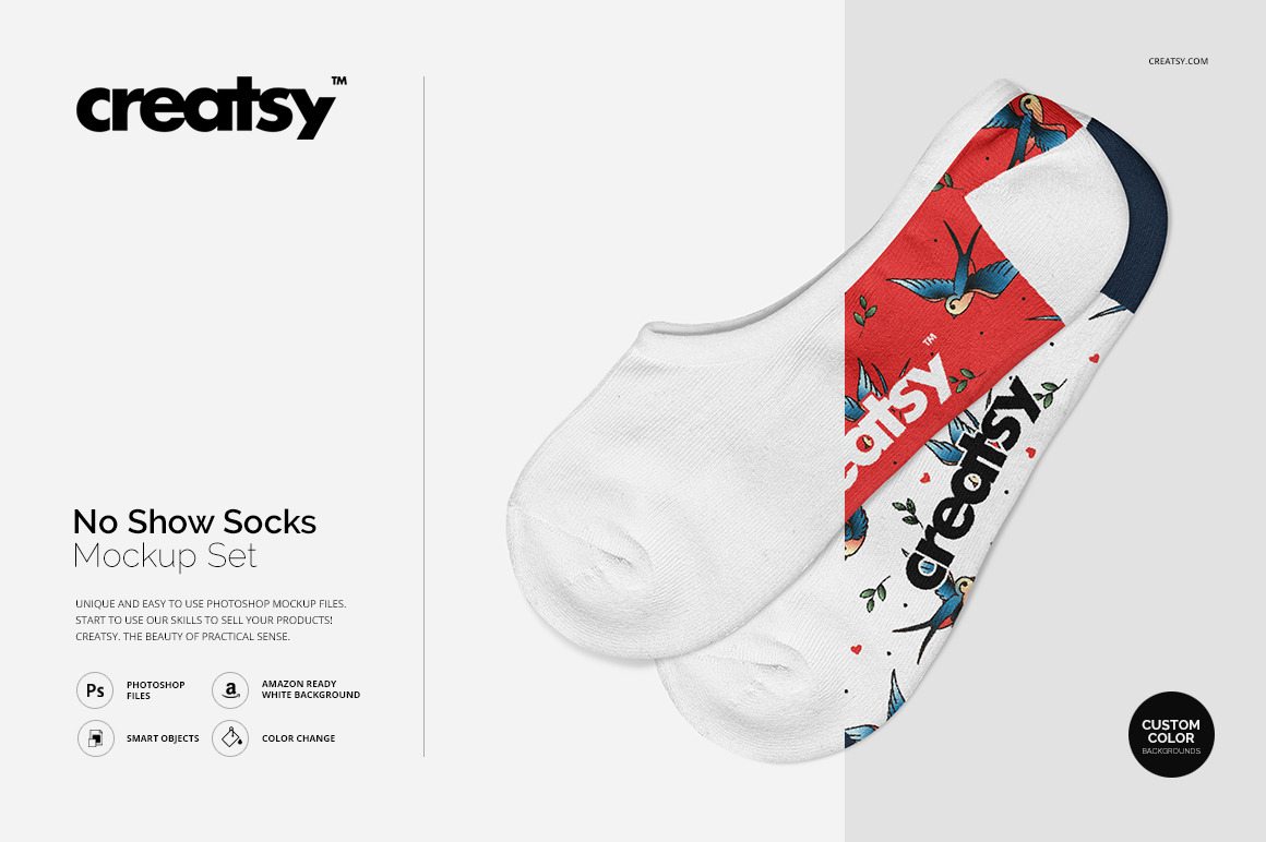 No show Socks Mockup Set, a Product Mockup by Creatsy