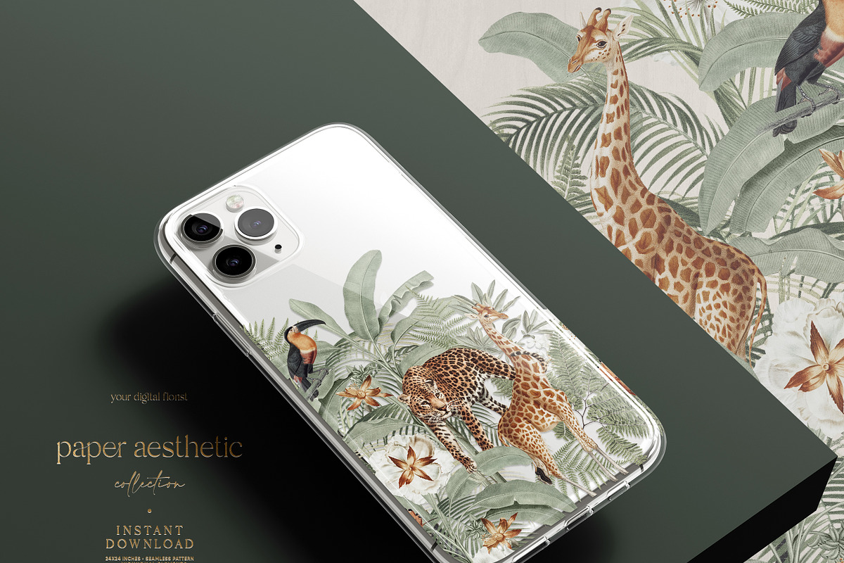Safari Jungle Paper Pack, a Pattern Graphic by paper aesthetic