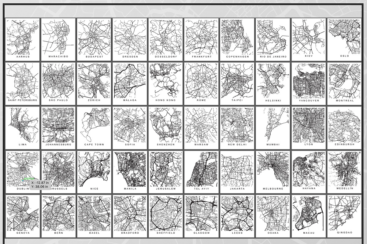 City Street Map Bundle for designers