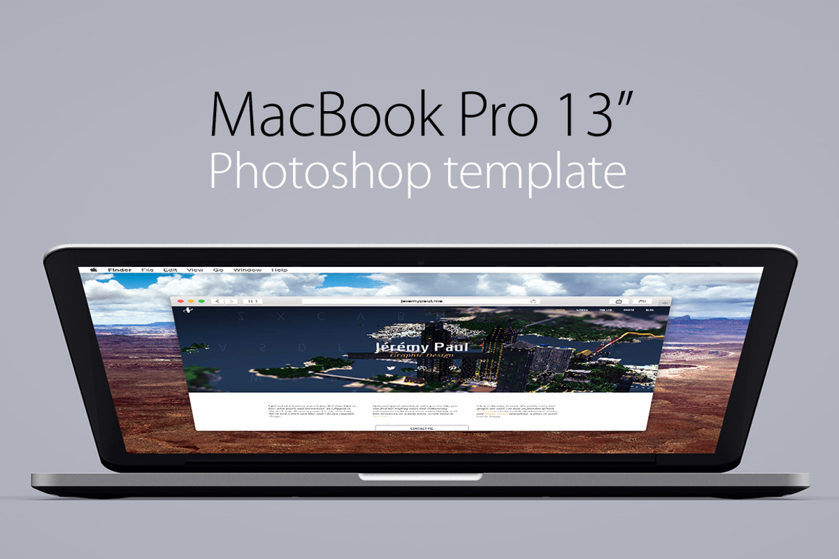 MacBook Pro 13 retina template, a Mac Mockup by Jérémy Paul