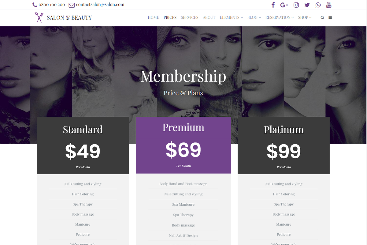 Salon - Beauty WordPress Theme, a WordPress Template by Visualmodo | Creative Market