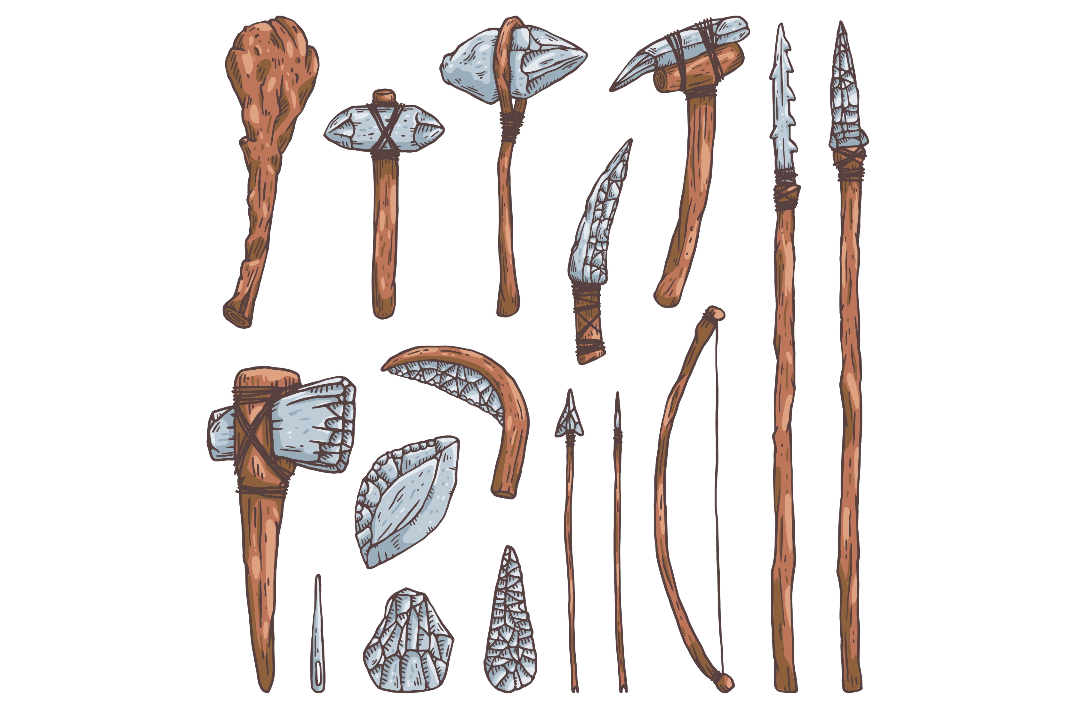 Stone tools and weapons of, an Object Illustration by Sabelskaya
