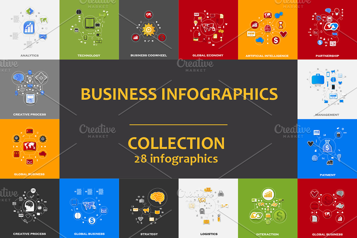 28 BUSINESS infographics, a Technology Illustration by Palau