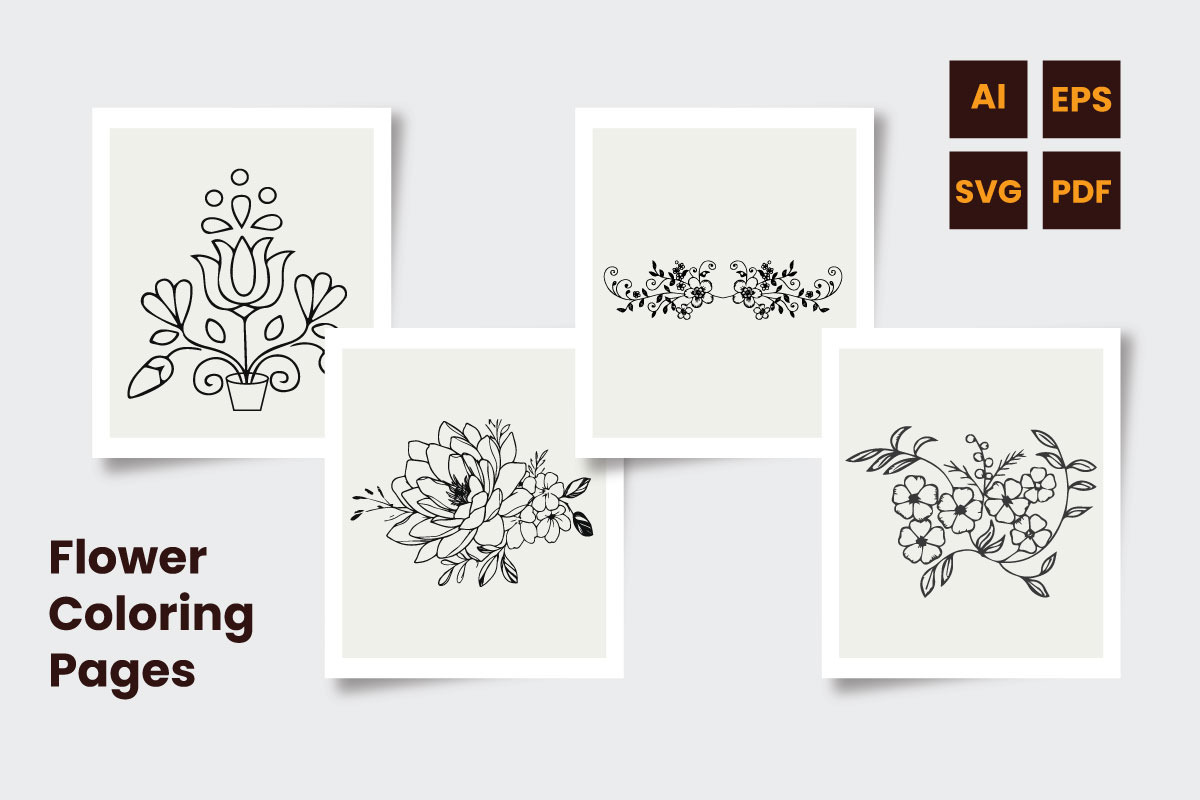 Flower Coloring Pages Bundle