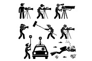 Videographer Filmmaker Cameraman, an Icon by Leremy Stick Figures