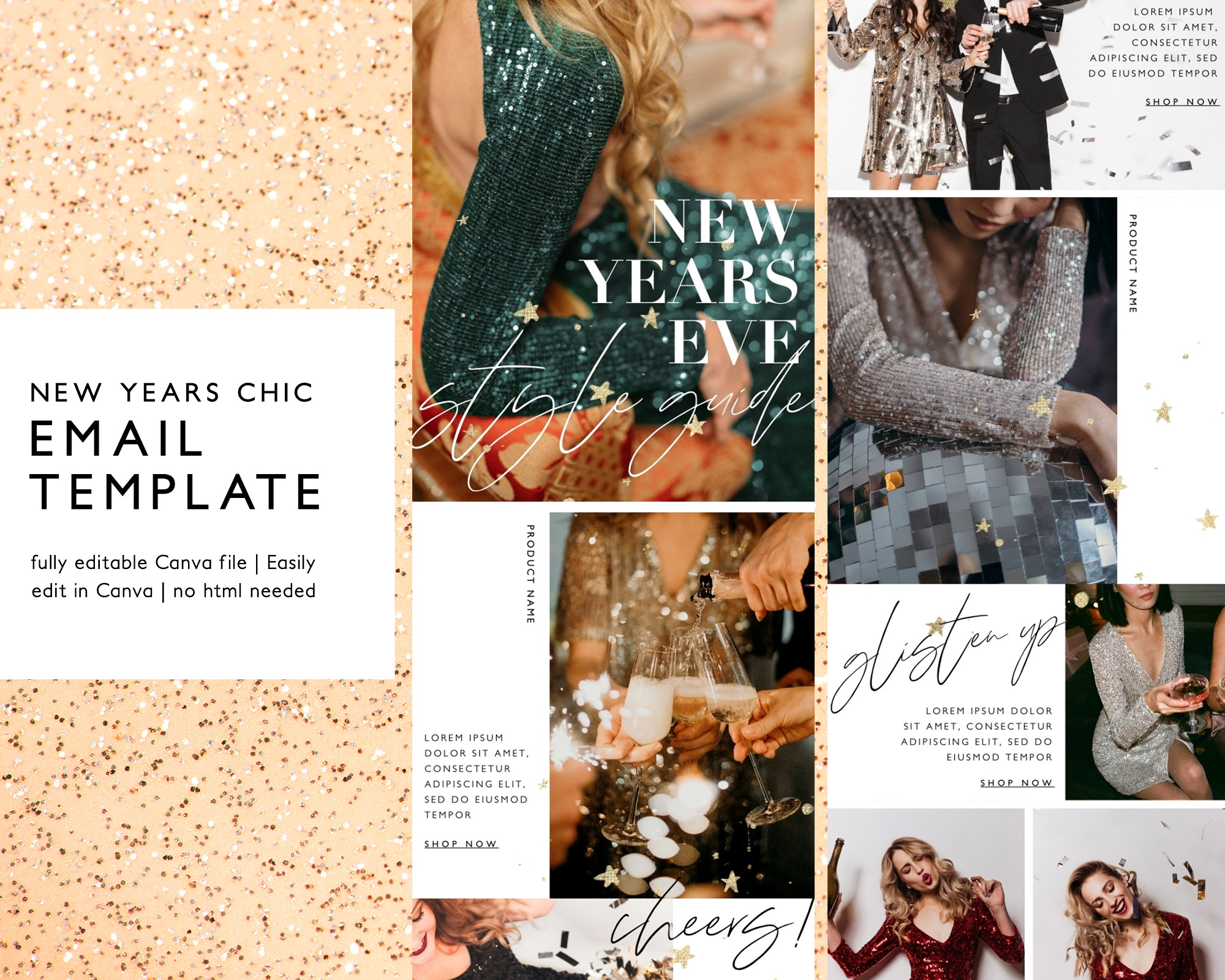 New Years Holiday Email Template, an Email Template by KikiBunnyCreative