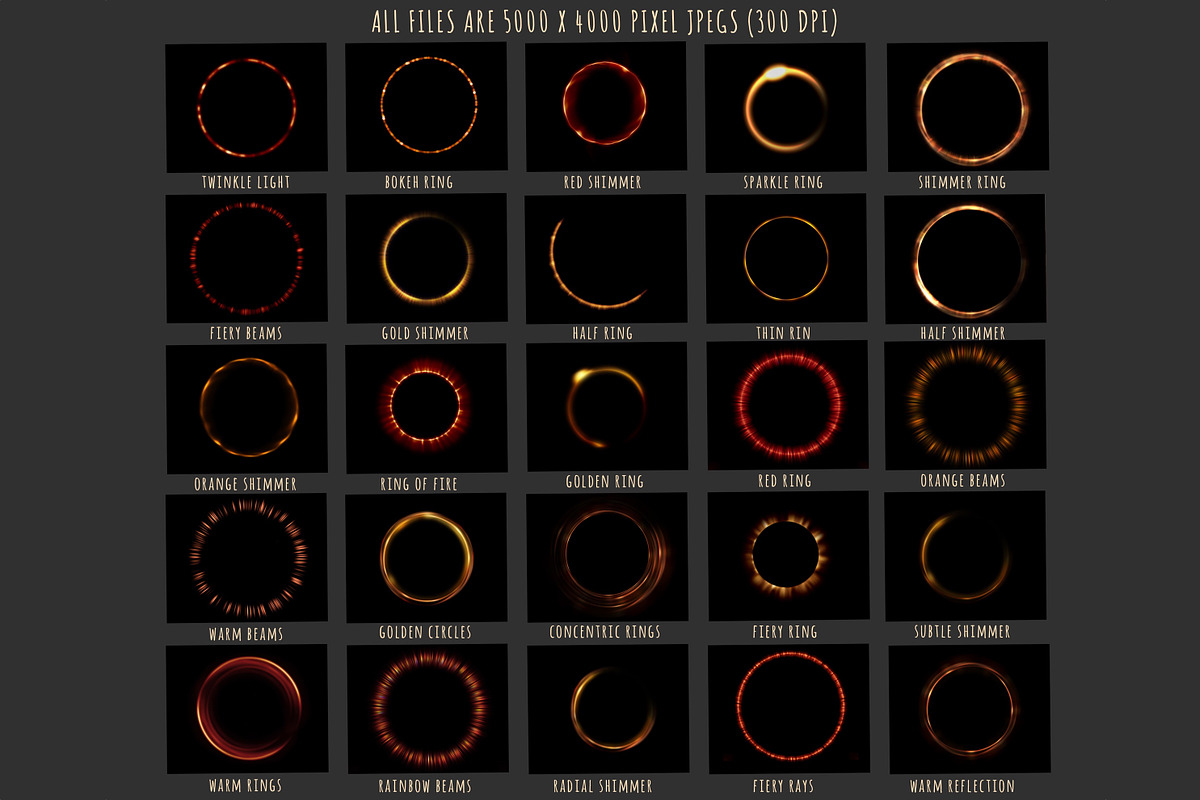Ring of Fire photoshop overlays, a Layer Style Add-On by Paper Farms