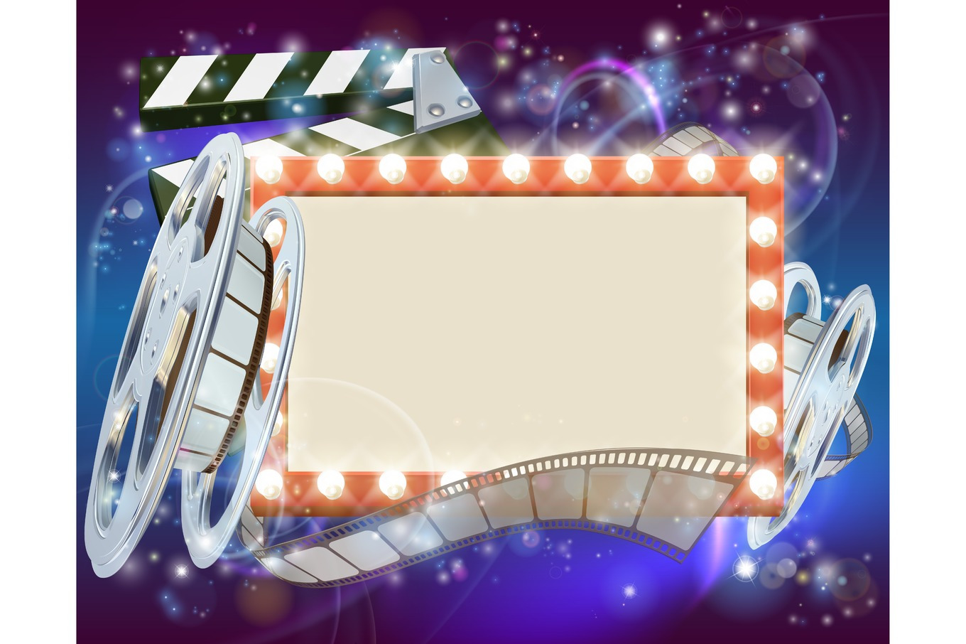 Cinema Film Sign Background, an Illustration by Christos Georghiou