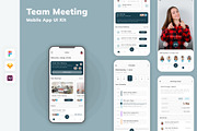 Team Meeting Mobile App UI Kit, an UI Kit Template by uicube