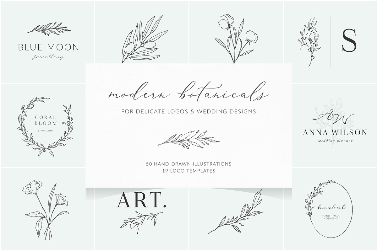 Botanical logos & illustrations, a Branding & Logo Template by Crocus ...
