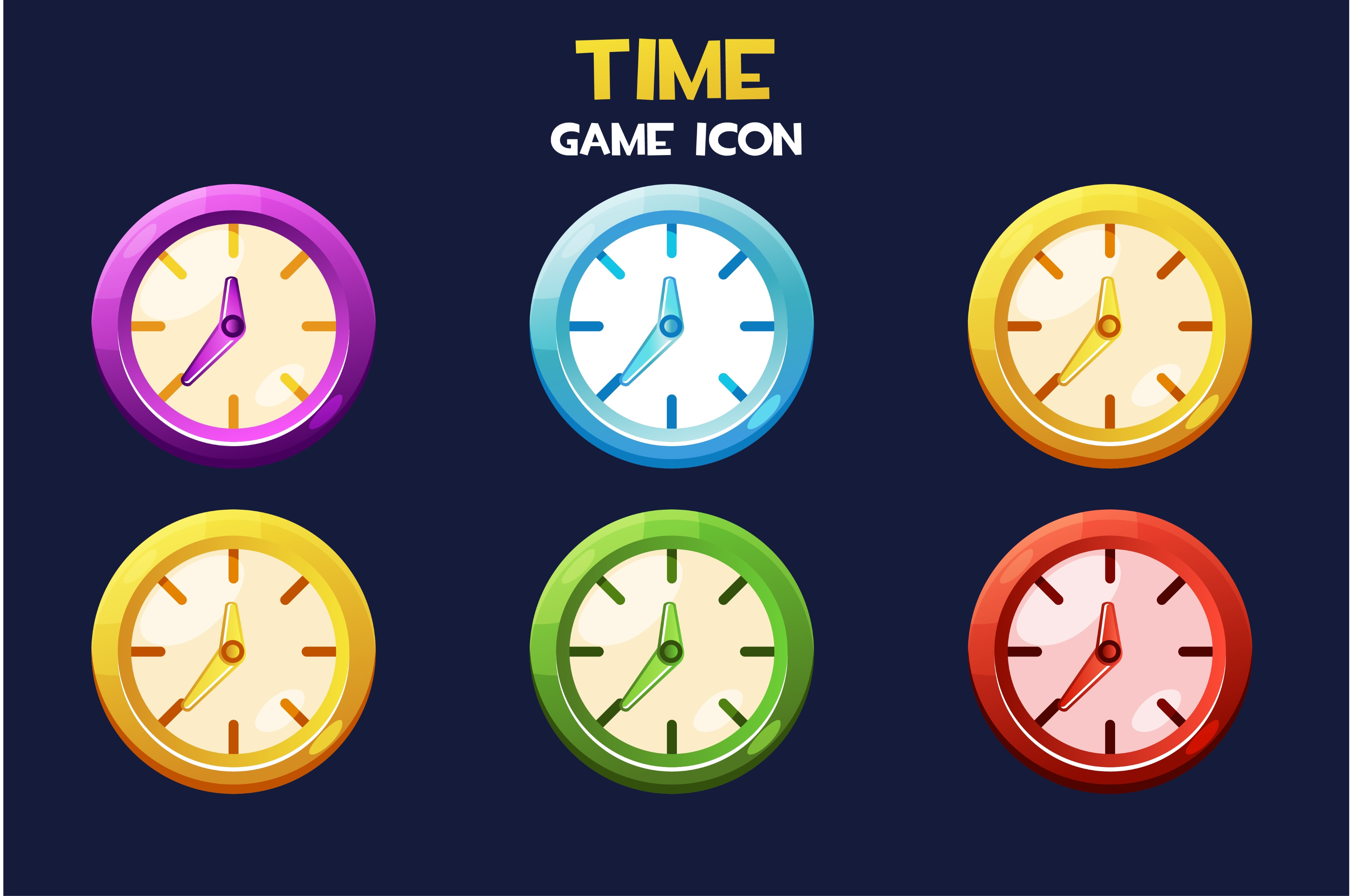 Multicolored round clock, game time, an Outline Icon by BabySofja