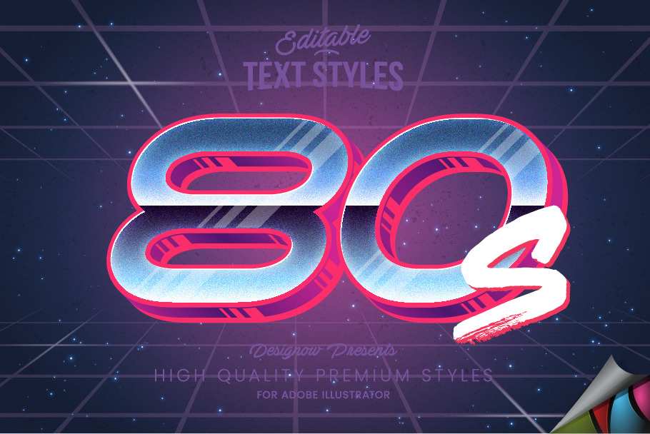 80s Retro Text Style, a Layer Style Add-On by Designow Group