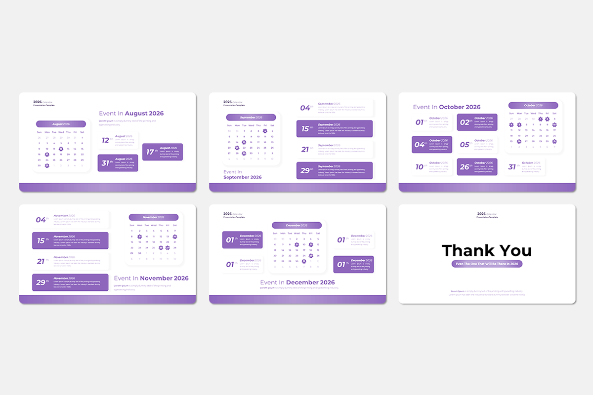 2026 Calendar - Keynote Template, a Presentation Template by QR Design ...