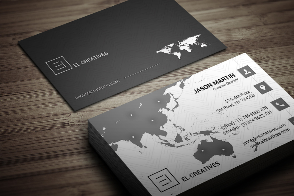 Creative Map Business Card, a Business Card Template by bouncy