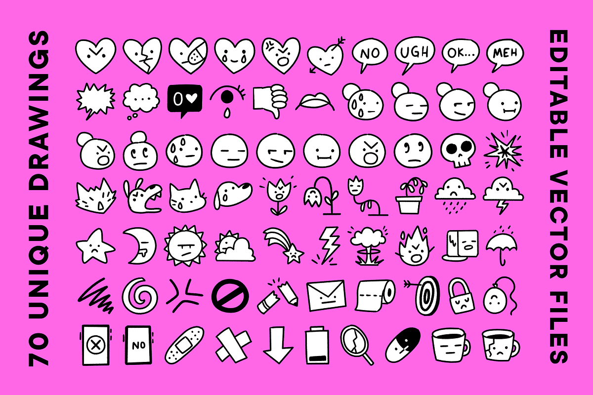 Anti-CUTE | Doodles & GIF Pack