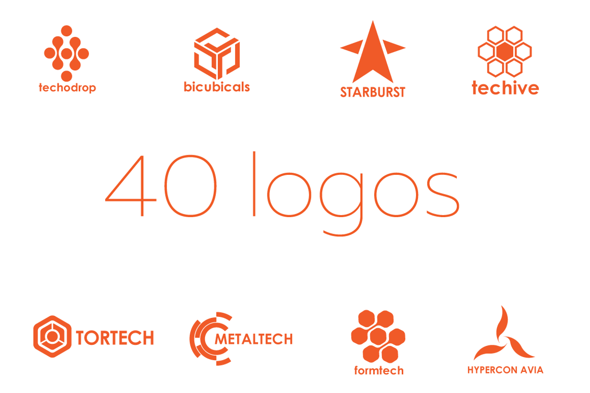40 tech logos, a Branding & Logo Template by airunreal