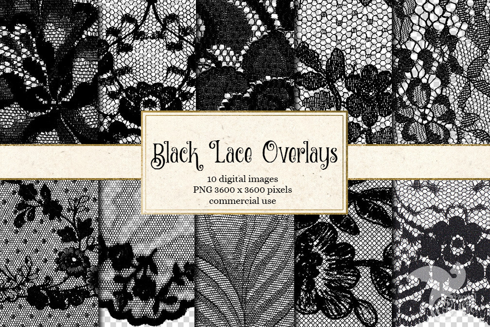 Black Lace PNG Overlays, a Graphic by Digital Curio
