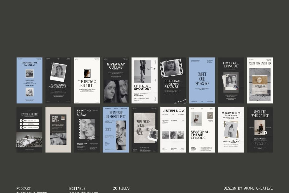 20 Podcast Instagram Story Template | Amare Creative