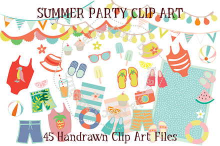 SUMMER FUN CLIP ART, an Illustration by Hello Talii