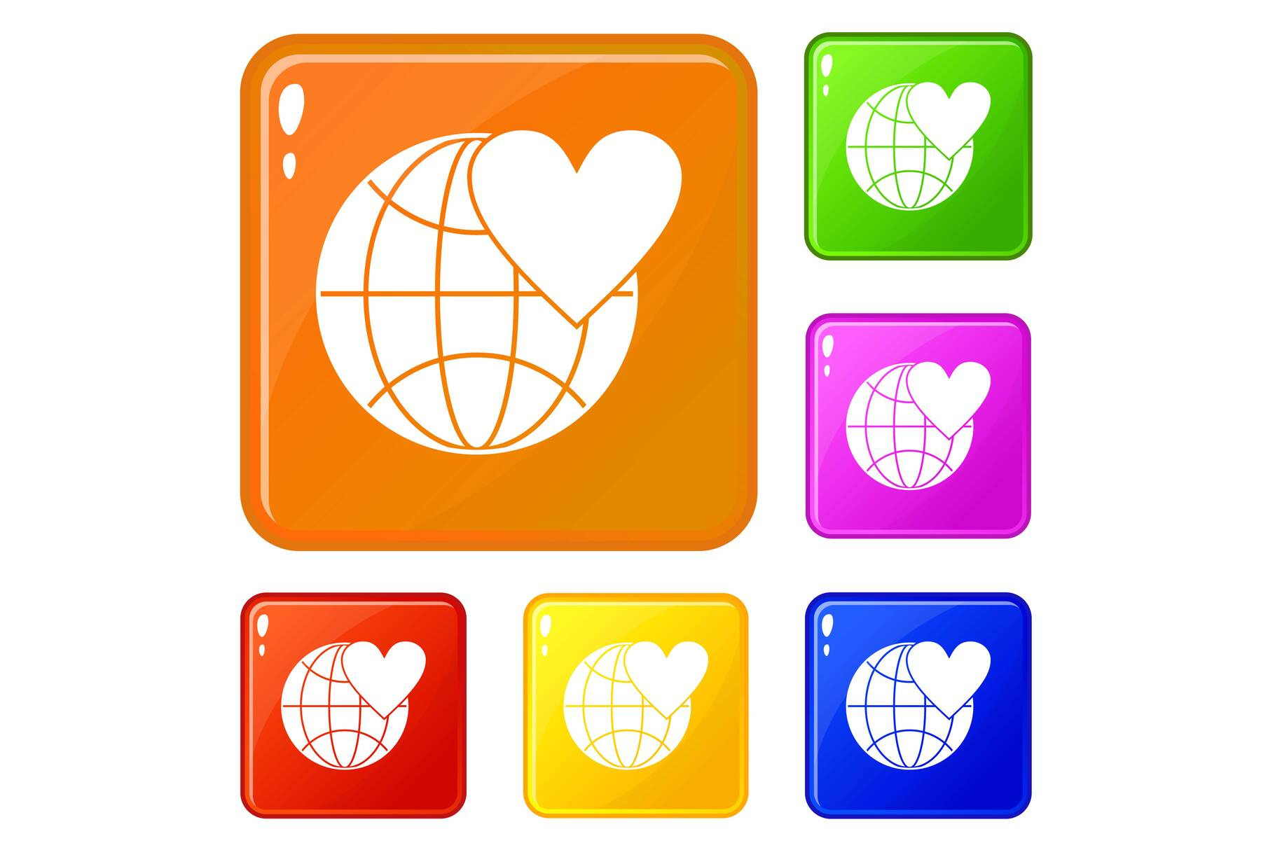 Earth world globe with heart icons, an Illustration by Ylivdesign