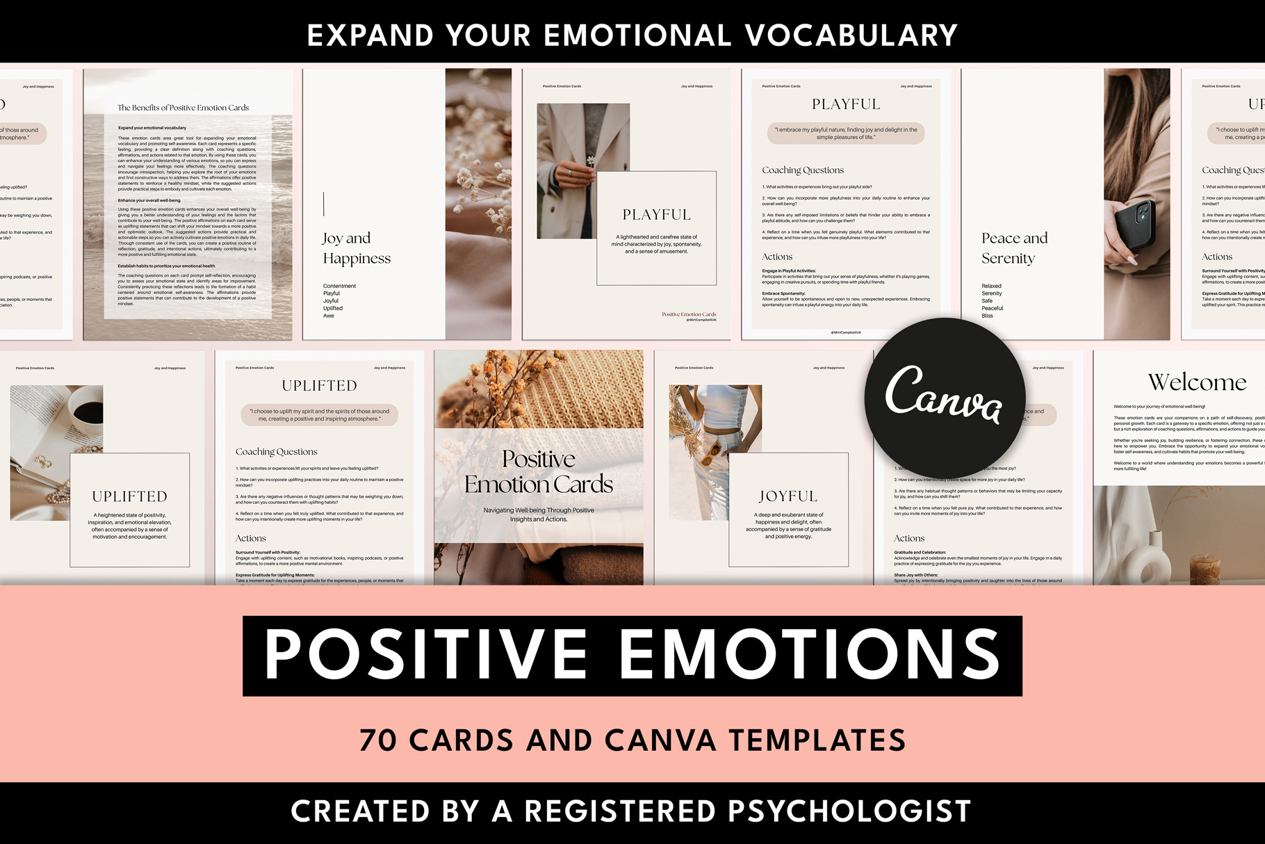 Positive Emotion Card Canva Templates
