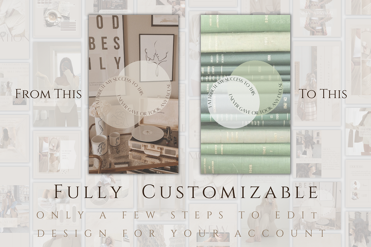 Boho Instagram Canva Template Bundle