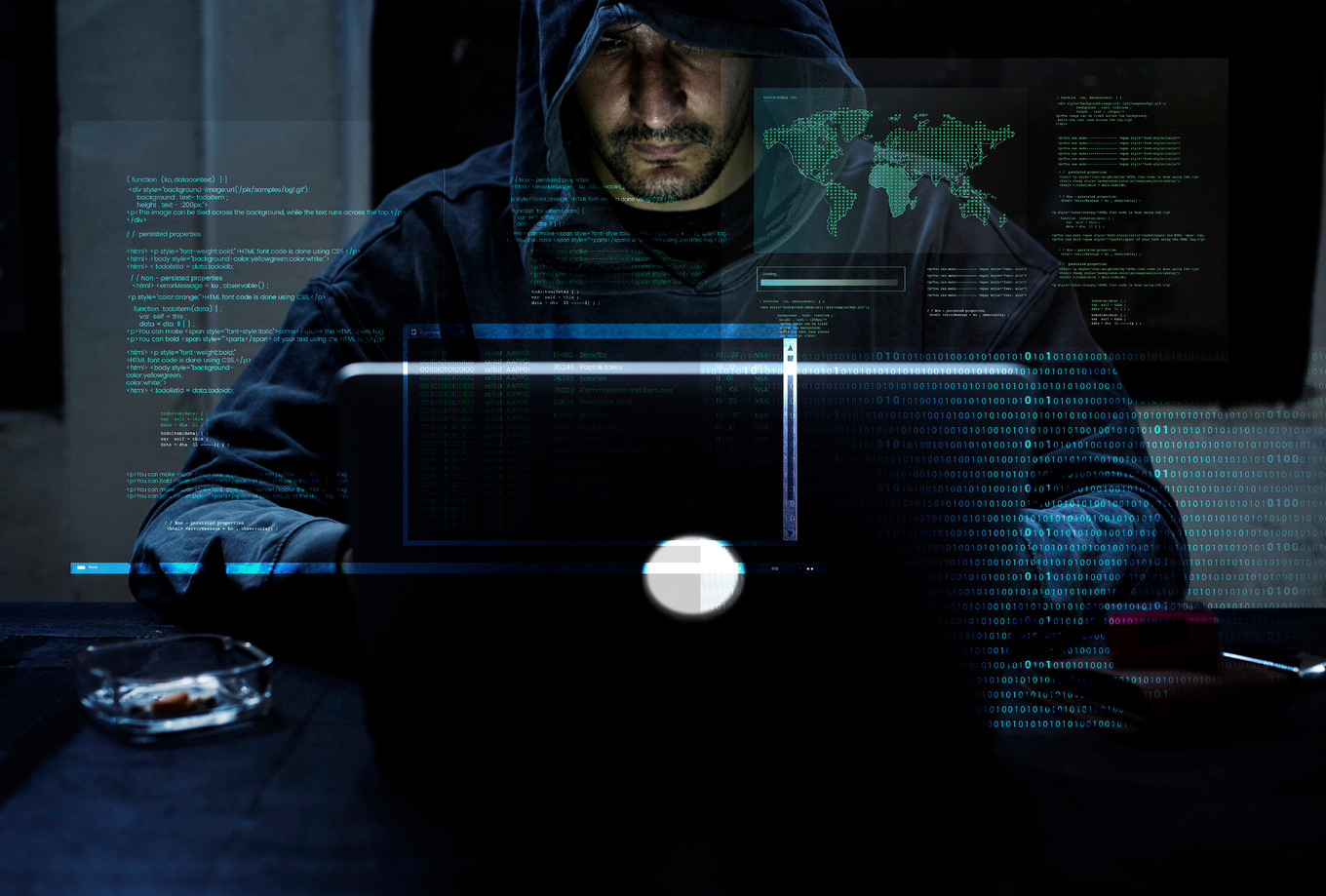 Diverse computer hacking featuring action, closeup, and coding, a ...