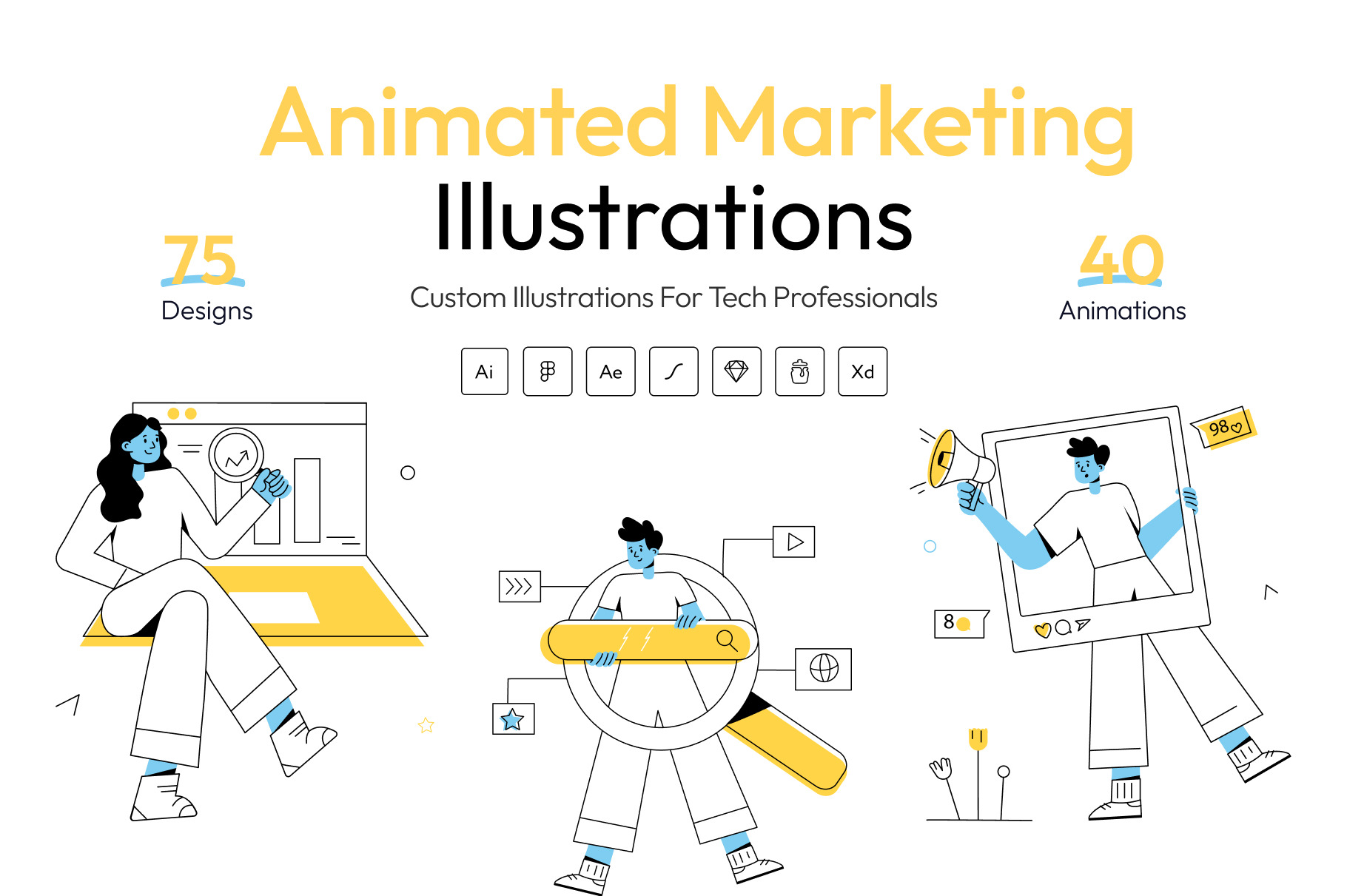 Animated Marketing Mini Illustrations
